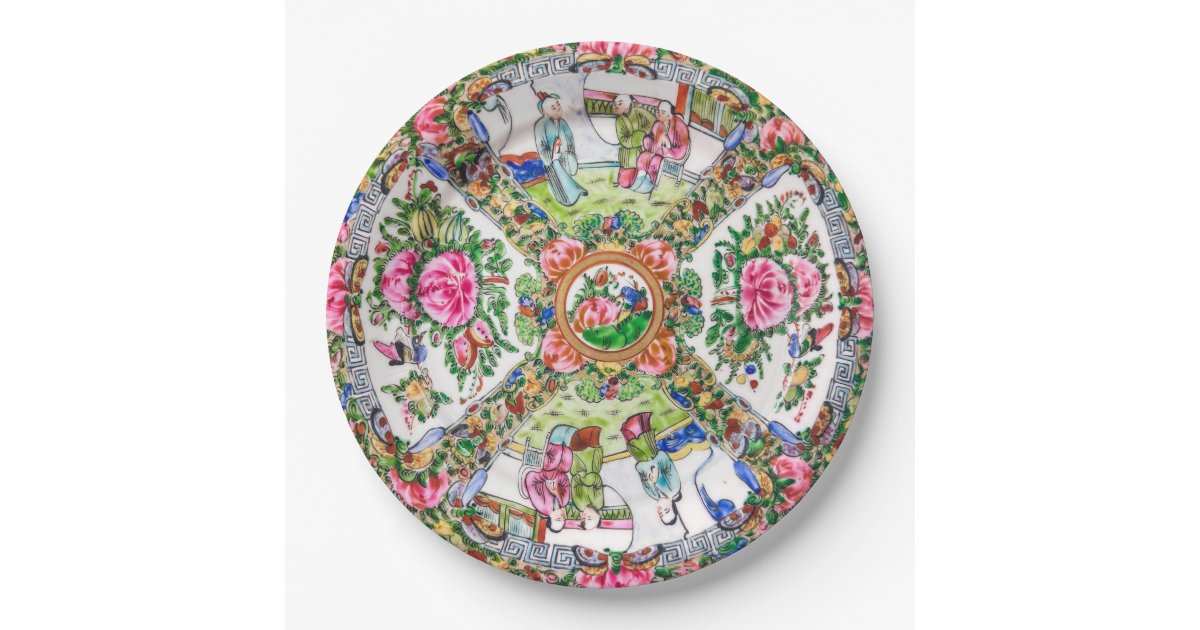Rose Canton Paper Plates | Zazzle