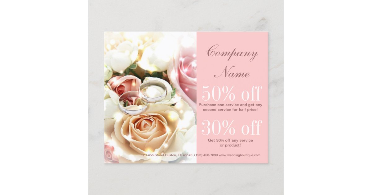 rose engagement rings wedding photographer flyer | Zazzle