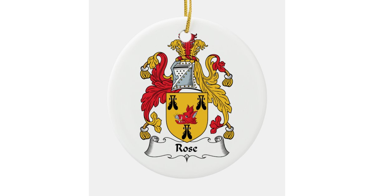 Rose Family Crest Ceramic Ornament | Zazzle