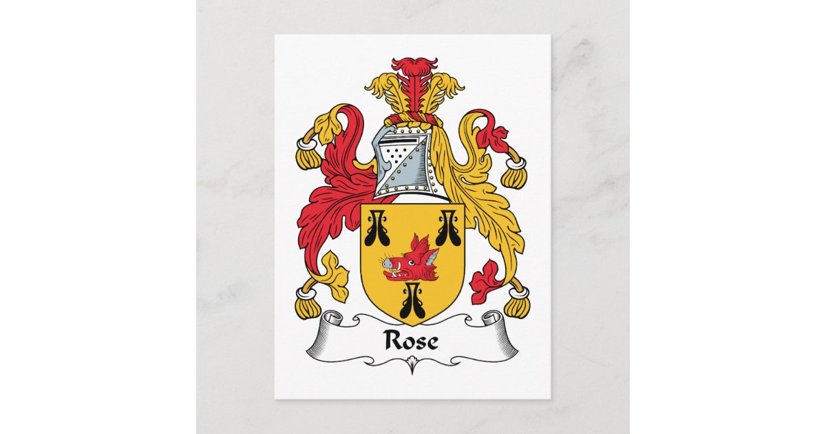 Rose Family Crest Postcard | Zazzle