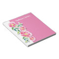 Rose flower teachers desk watercolor notepad | Zazzle