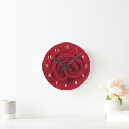 Rose Flower Wall Clock -- Red Rose | Zazzle