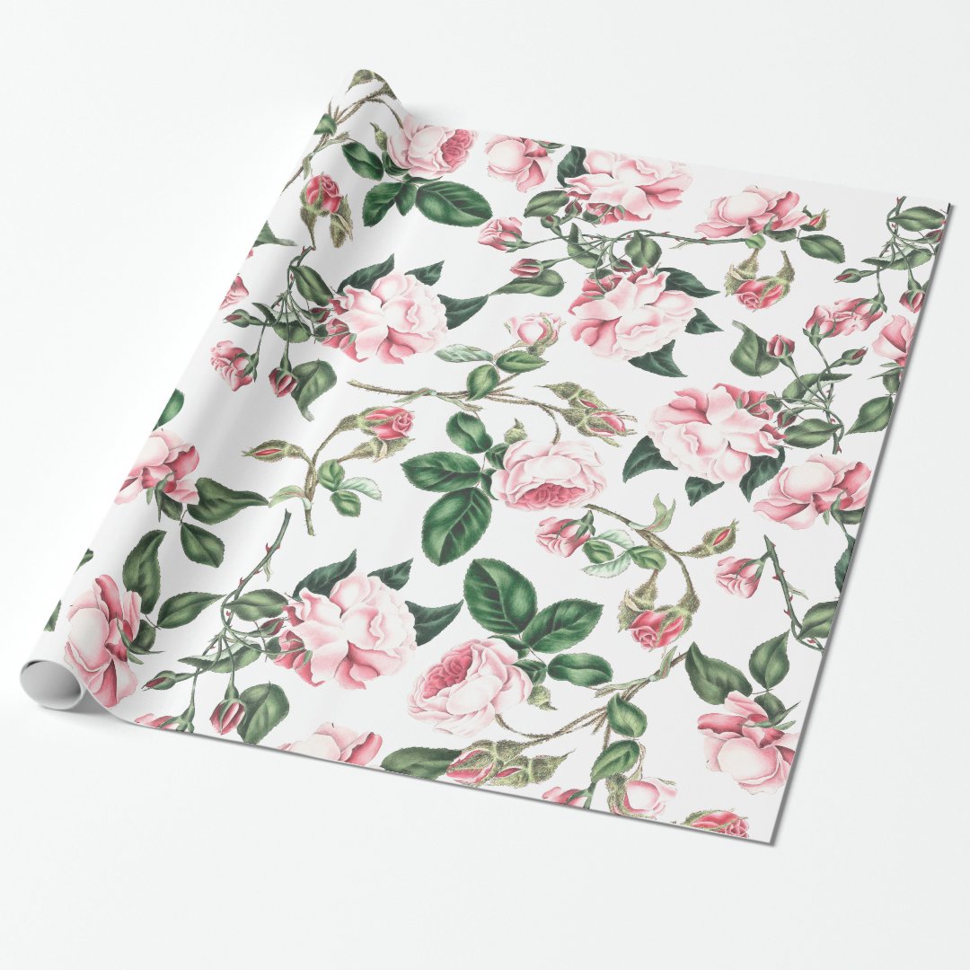Rose Flowers Wrapping Paper | Zazzle