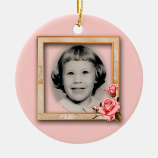 Rose Frame Memorial Ornament Customizable | Zazzle.com