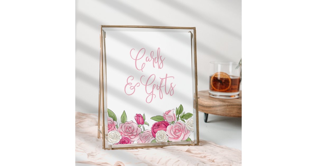 Rosé Garden Cards & Gifts Sign | Zazzle