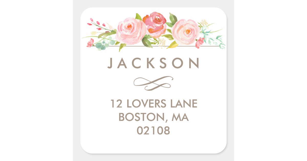 Rose Garden Floral Address Sticker | Zazzle
