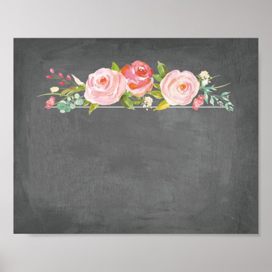 Rose Garden Floral Chalkboard Blank Sign | Zazzle.com
