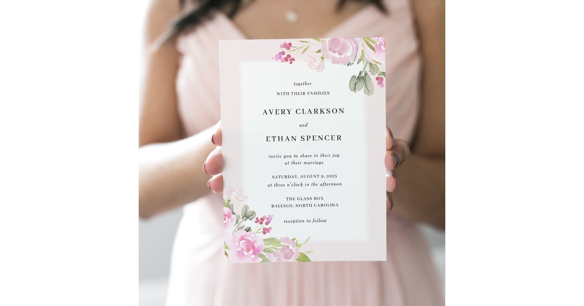 Rose Garden Floral Wedding Invitation ROS | Zazzle