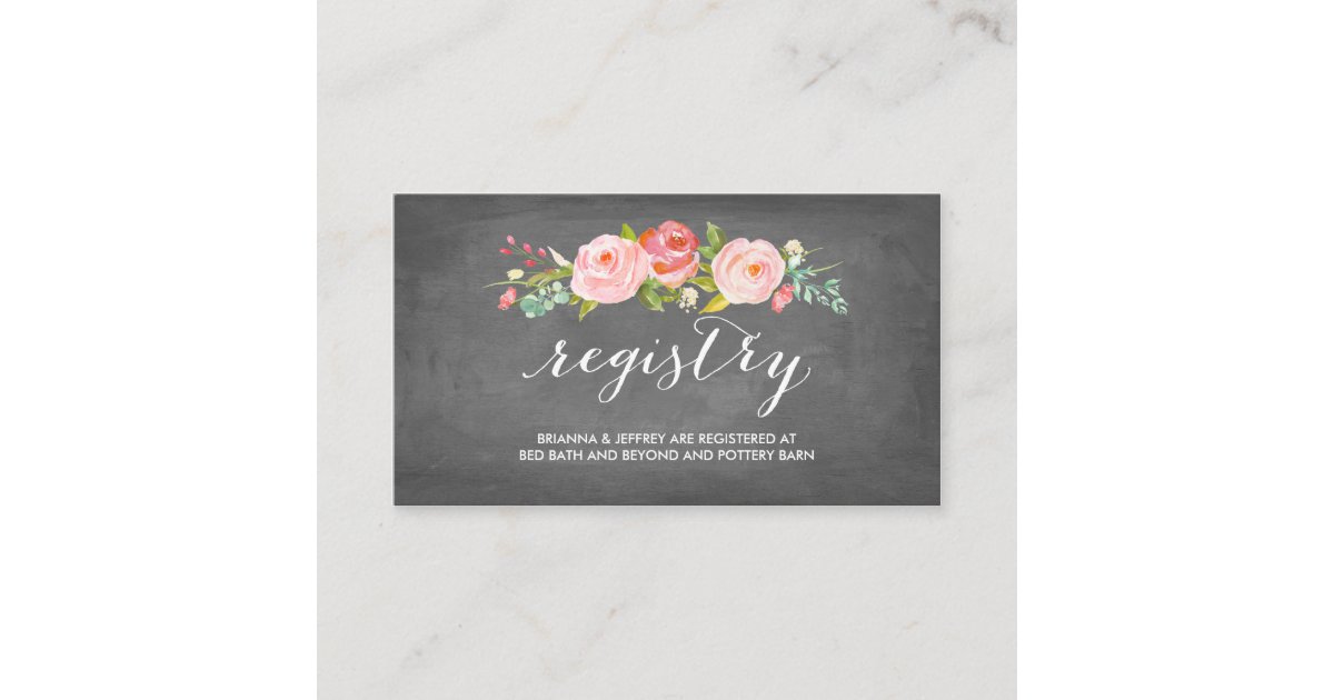 Rose Garden Floral Wedding Registry Card | Zazzle