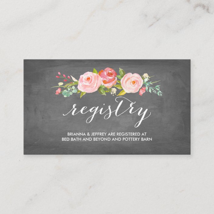 Rose Garden Floral Wedding Registry Card | Zazzle.com