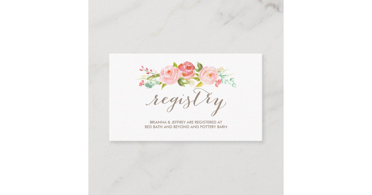 Rose Garden Floral Wedding Registry Card | Zazzle