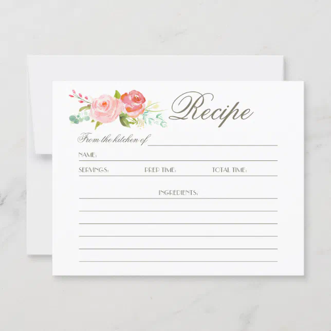 Rose Garden | Recipe Card | Zazzle