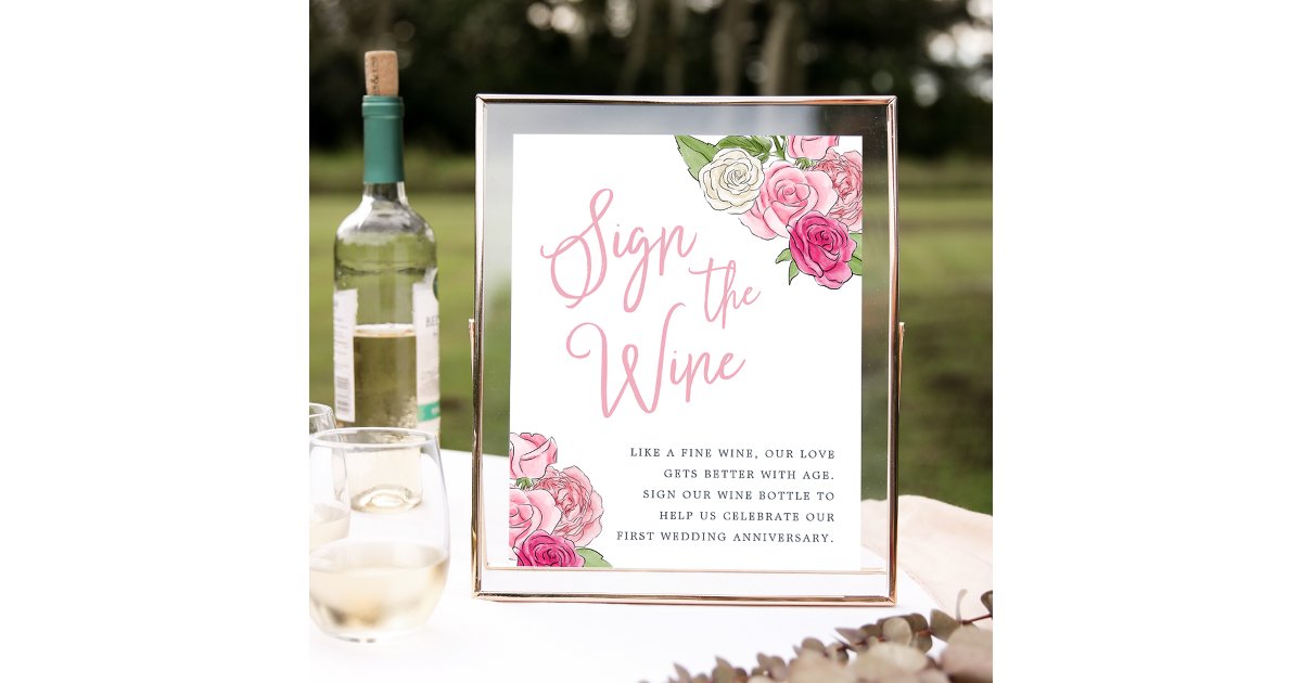 Rosé Garden "Sign the Wine" Sign | Zazzle