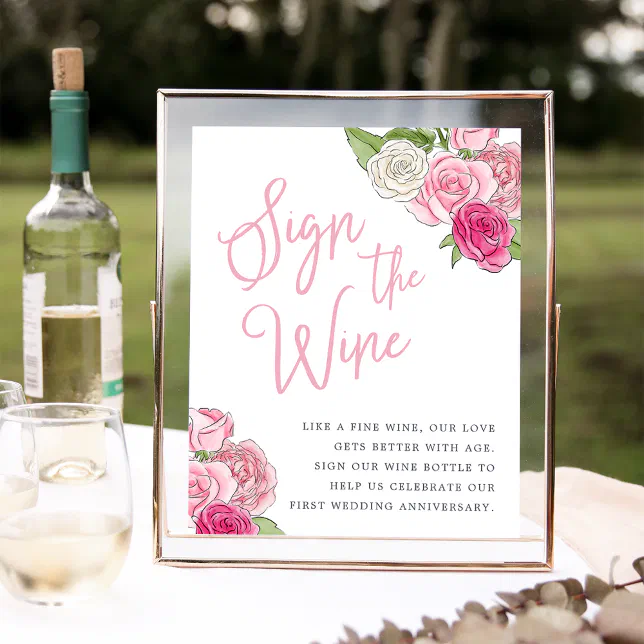 Rosé Garden "Sign the Wine" Sign | Zazzle