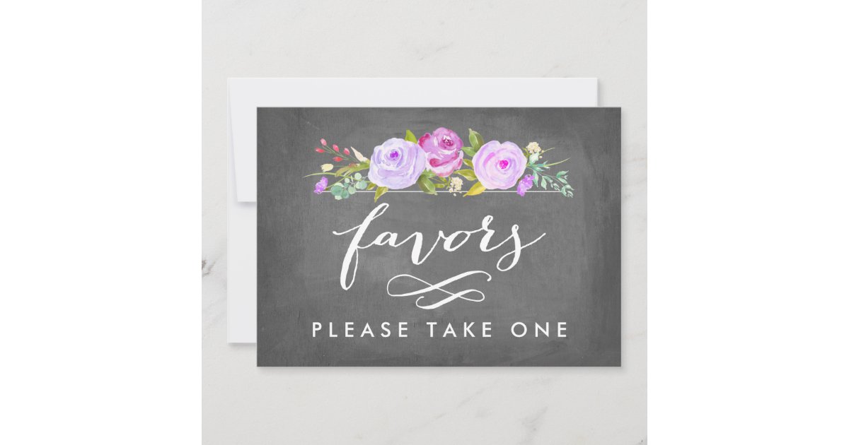 Rose Garden Wedding Favors Please Take One Purple Invitation | Zazzle