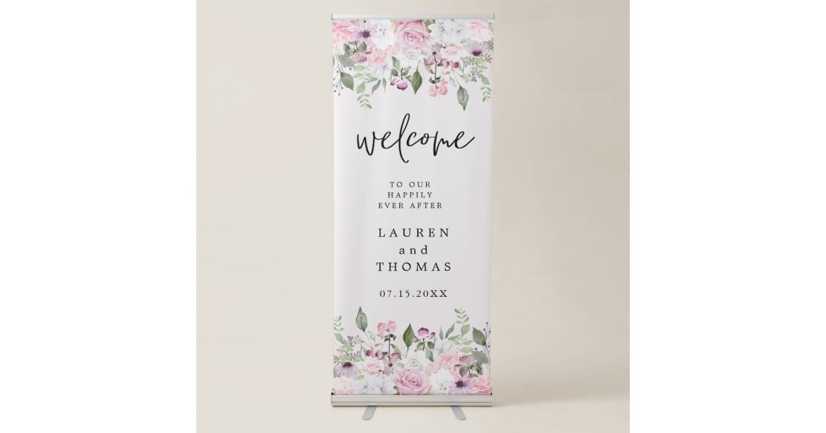 Rose Garden | Welcome Wedding Banner | Zazzle