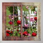 Romantic garden scene poster | Zazzle.com