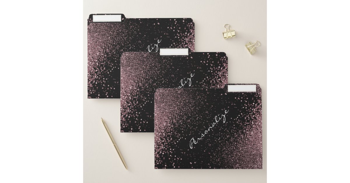 Rose Glitter File Folder | Zazzle