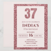 rose gold 37th birthday invitation | Zazzle