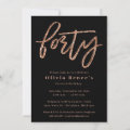Rose Gold 40th Birthday Invitation Template | Zazzle