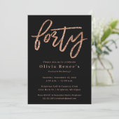 Rose Gold 40th Birthday Invitation Template | Zazzle