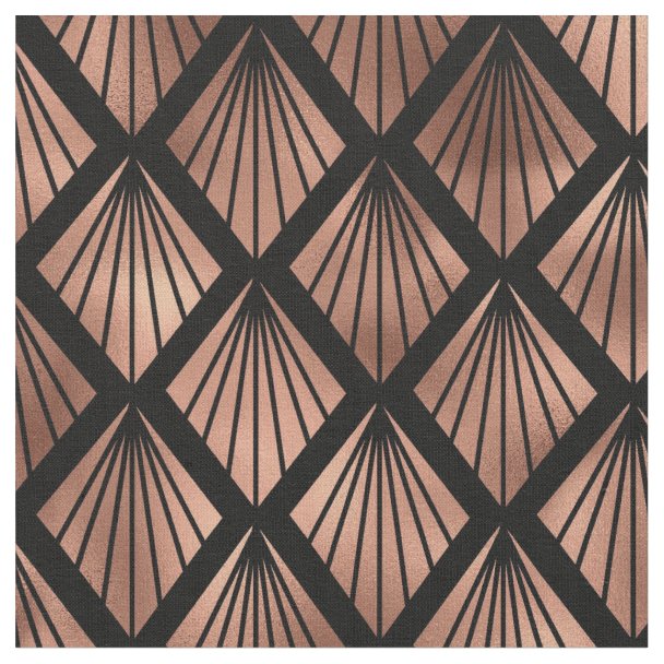Navy Blue and Silver Art Deco Diamond Pattern Fabric | Zazzle.com