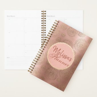 Rose Gold and Glitter Personalized Planner | Zazzle