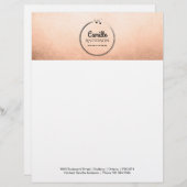 Rose Gold and Hearts Customizable Letterhead | Zazzle