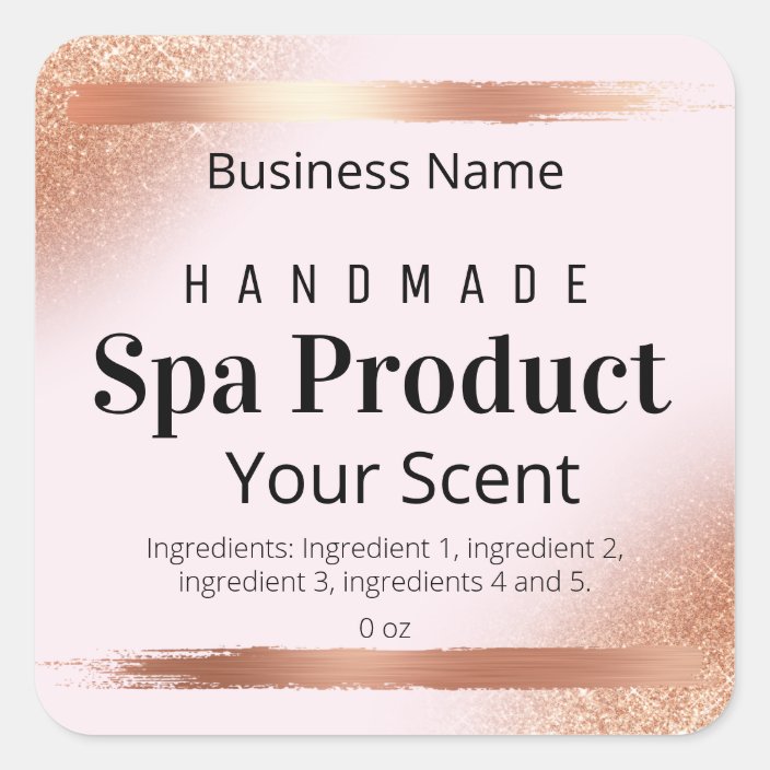 Rose Gold And Pink Body Scrub Soap Bath Bomb Label | Zazzle.com