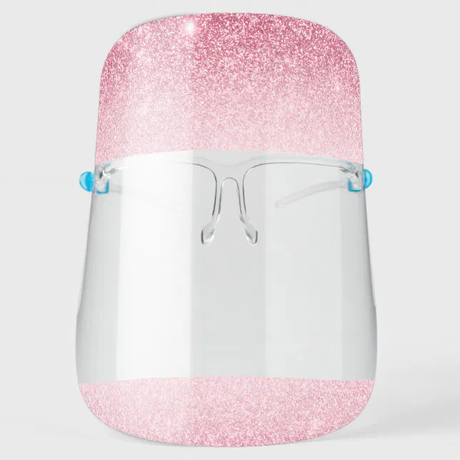 Rose Gold and Pink Girly Glitter Salon Face Shield | Zazzle