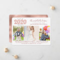 Rose Gold Balloon 2020 Graduate Photo Graduation Announcement | Zazzle