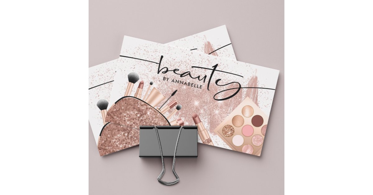 Rose Gold Beauty Trendy Business Card | Zazzle