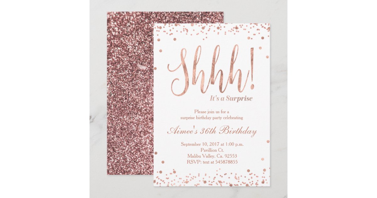 Rose Gold Birthday Celebration Invitation | Zazzle