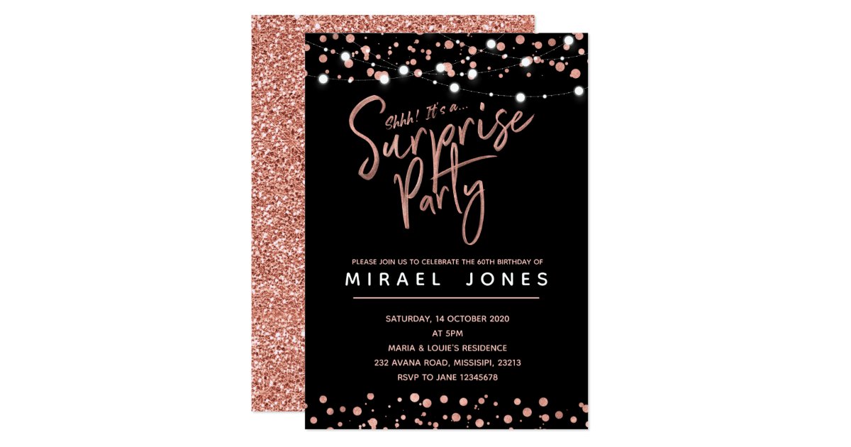 Rose gold Birthday Party Invitation | Zazzle.com