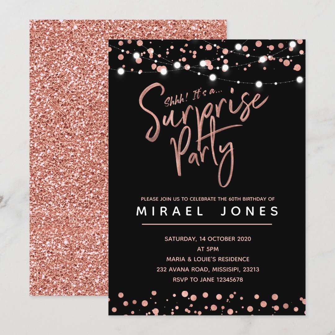 Rose gold Birthday Party Invitation | Zazzle