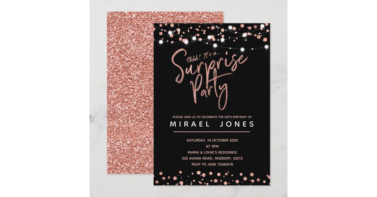 Rose gold Birthday Party Invitation | Zazzle