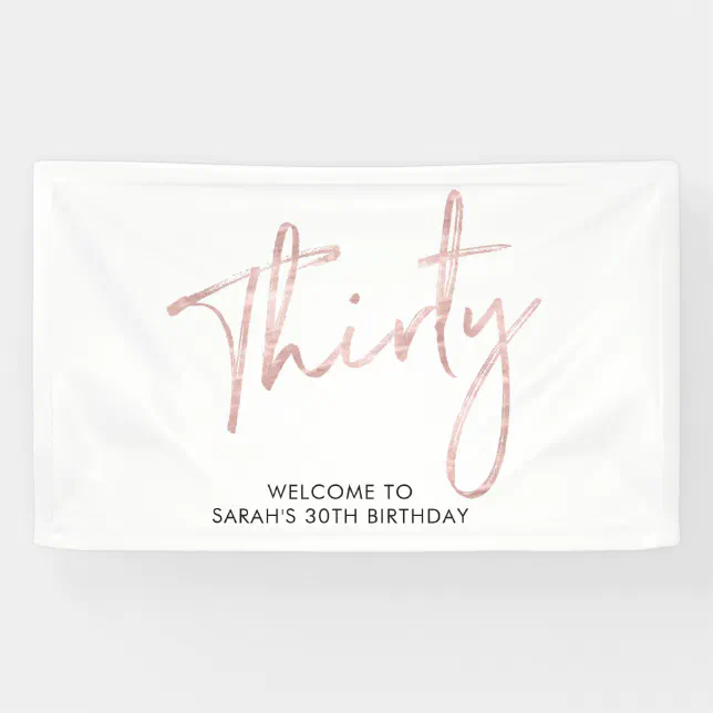 Rose Gold Birthday Party Welcome Banner | Zazzle