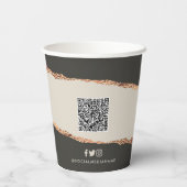 Rose gold black elegant modern girly price QR code Paper Cups | Zazzle
