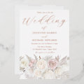 Rose Gold, Blush & Ivory Floral Wedding Foil Invitation | Zazzle