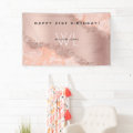Rose Gold Blush Pink Agate Geode Glitter Monogram Banner | Zazzle