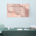 Rose Gold Blush Pink Agate Geode Glitter Monogram Banner | Zazzle