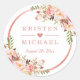 Rose Gold Blush Pink Floral Wedding Classic Round Sticker | Zazzle