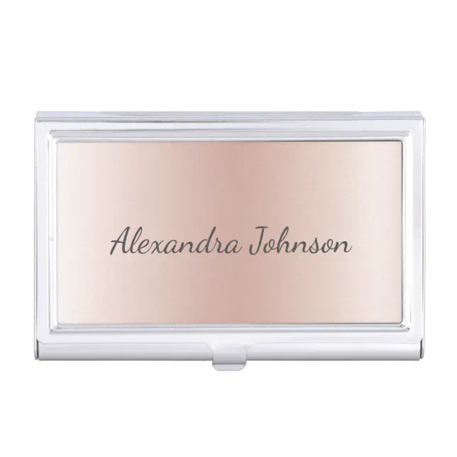 Rose Gold Blush Pink Foil Modern Elegant Business Card Case | Zazzle