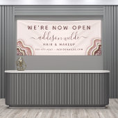 Rose Gold Blush Pink Glitter Agate Geode Business Banner | Zazzle