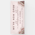 Rose Gold Blush Pink Glitter Agate Geode Business Banner | Zazzle