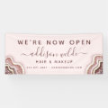 Rose Gold Blush Pink Glitter Agate Geode Business Banner | Zazzle