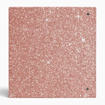 Rose Gold -Blush Pink Glitter and Sparkle 3 Ring Binder | Zazzle