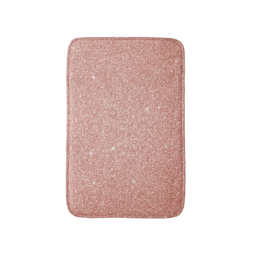 Rose Gold -Blush Pink Glitter and Sparkle Bath Mat | Zazzle