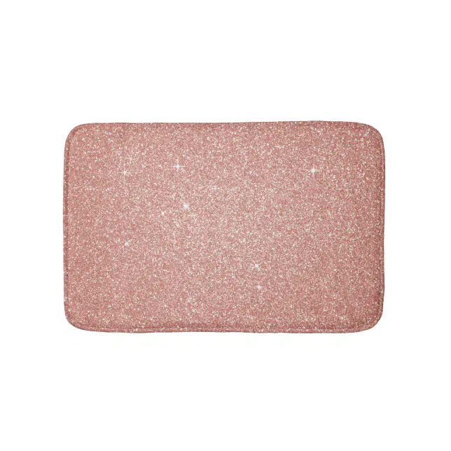 Rose Gold -Blush Pink Glitter and Sparkle Bath Mat | Zazzle
