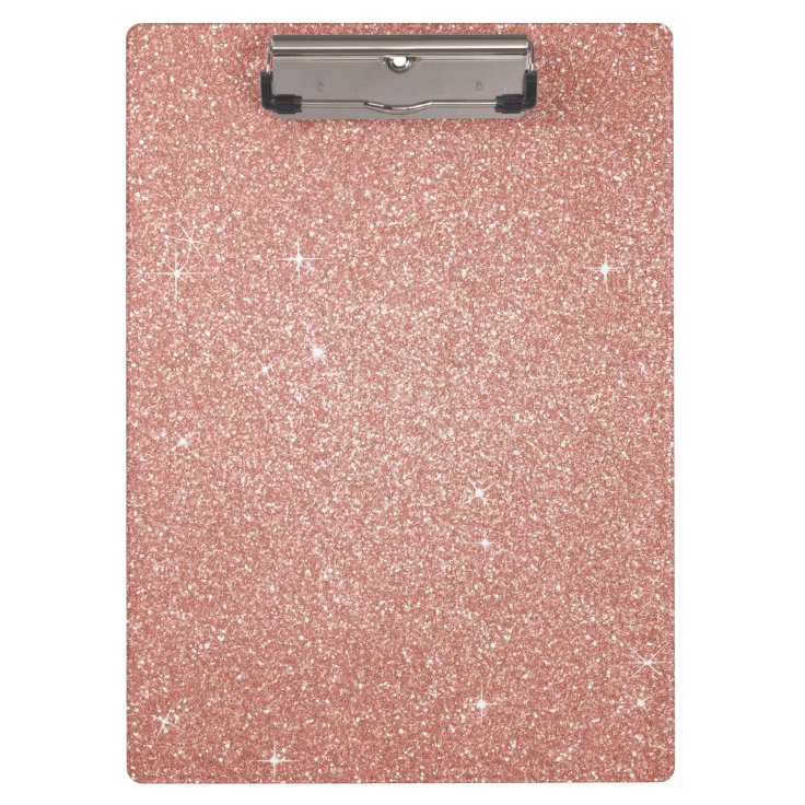 Rose Gold -Blush Pink Glitter and Sparkle Clipboard | Zazzle